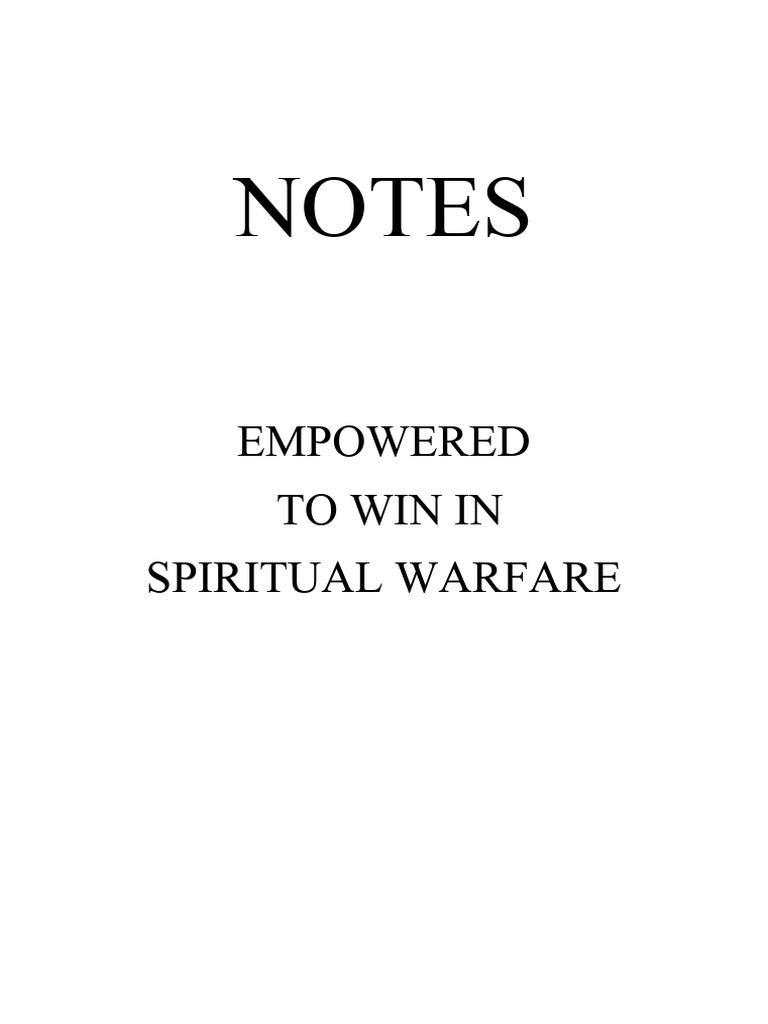 NOTES - Empowered To Win in Spiritual Warfare - Introduction | PDF ...