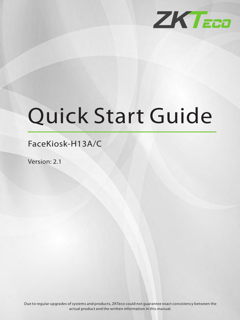 Facekiosk-H13 Quick Start Guide | PDF | Qr Code | Computing