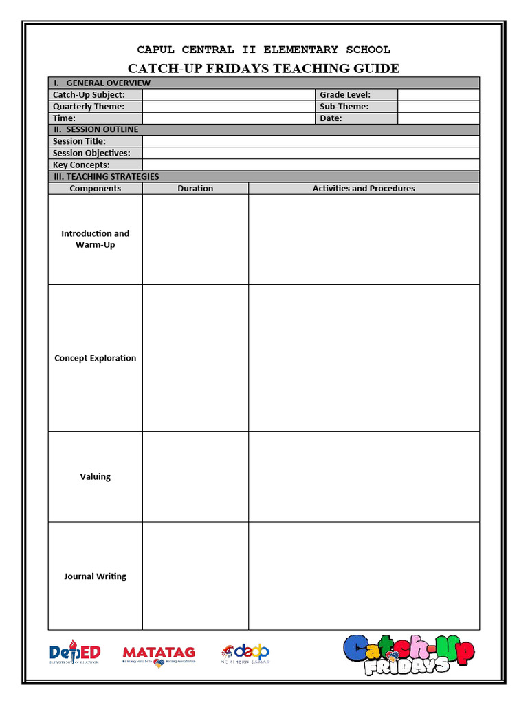 Catch-Up Fridays Teaching Guide | PDF