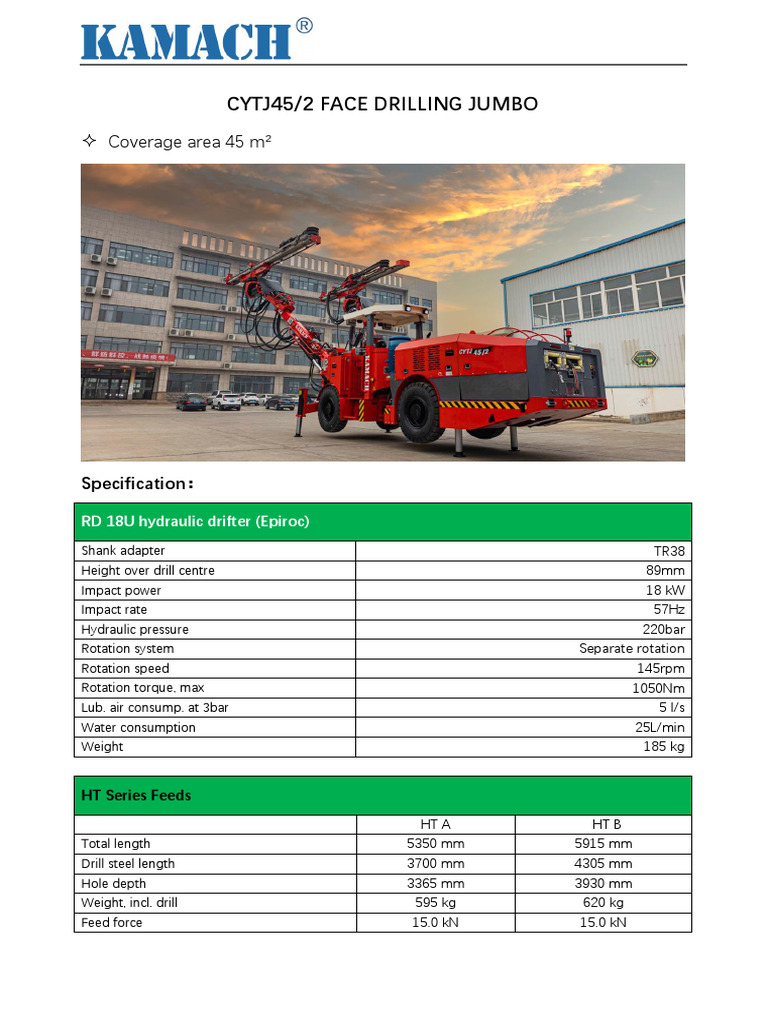 CYTJ45-2 Specification - KAMACH 18U | PDF | Pump | Drill
