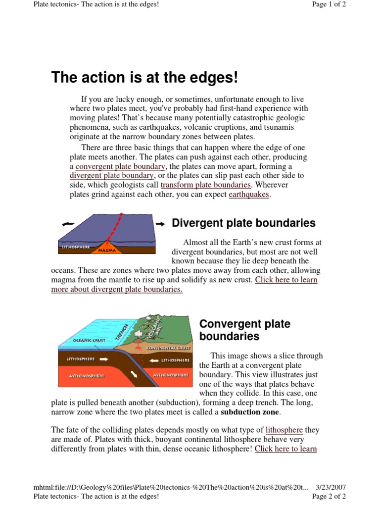 Understanding Plate Boundaries | PDF | Plate Tectonics | Terrestrial ...