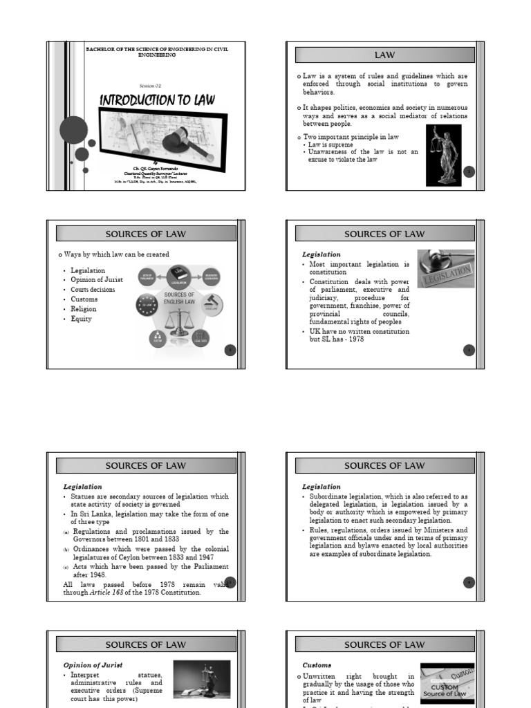 Introduction To Law | PDF | Sources Of Law | Common Law