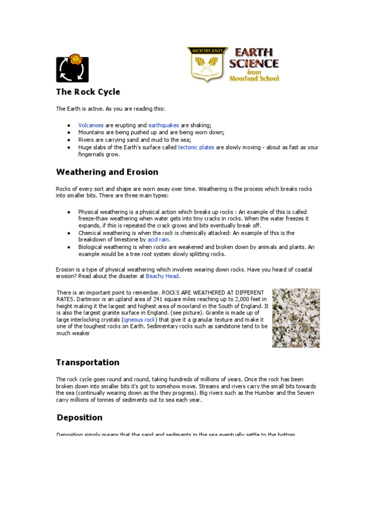 Rock Cycle and Rock Cycle Answers | PDF | Rock (Geology) | Igneous Rock