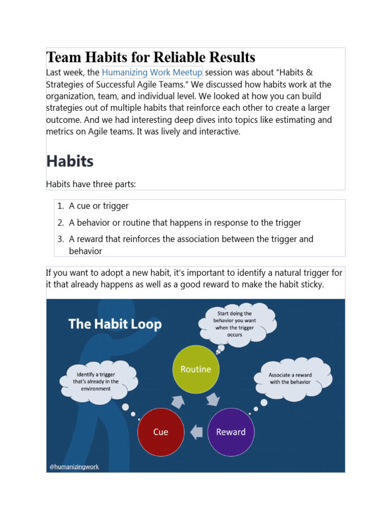 Team Habits For Reliable Results - 2024-01-24 | PDF