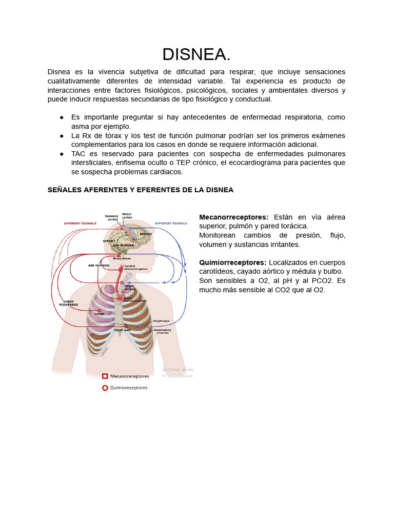 Disnea: Causas y Evaluación Clínica | PDF | Tos | Medicina CLINICA