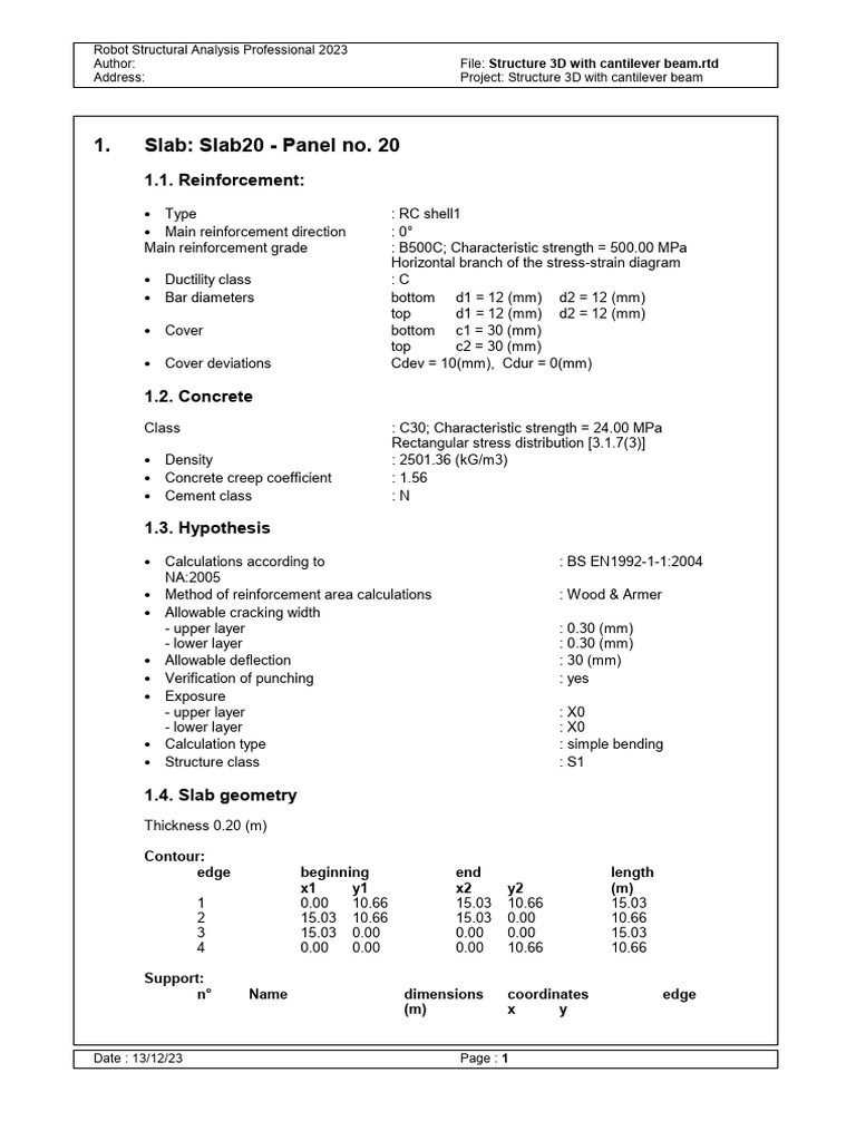 Slab Design The Paddocks | PDF | Bending | Applied And ...