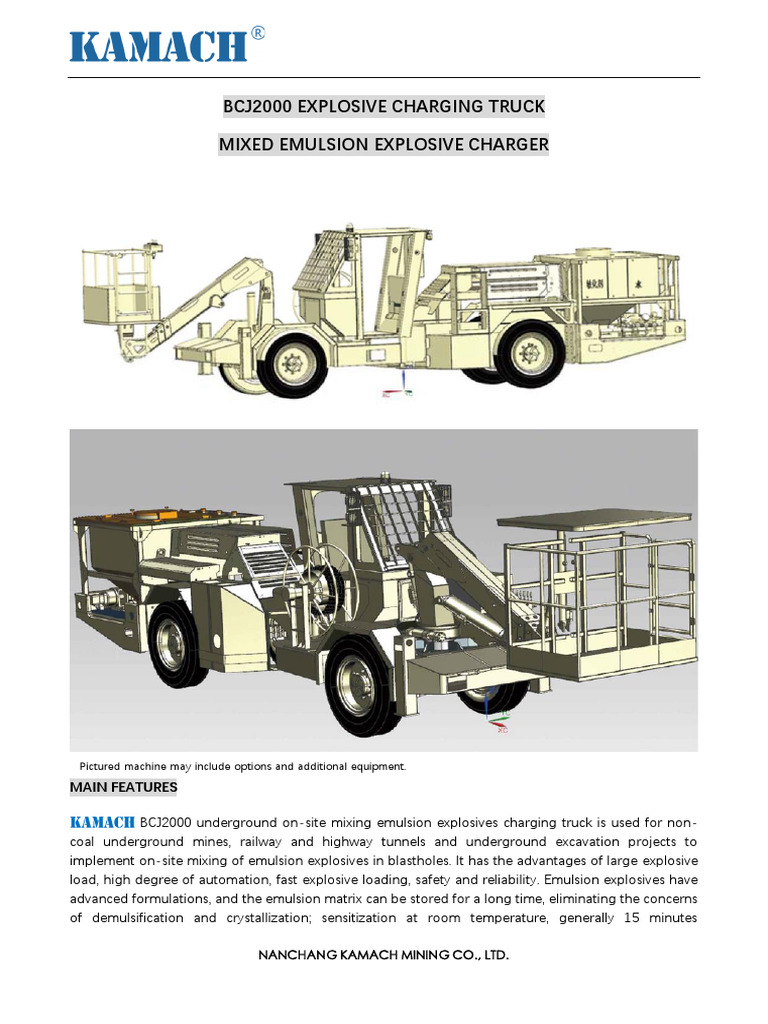 Kamach Bcj2000 Mixed Emulsion Explosive Charging Truck | Download Free PDF | Truck | Axle