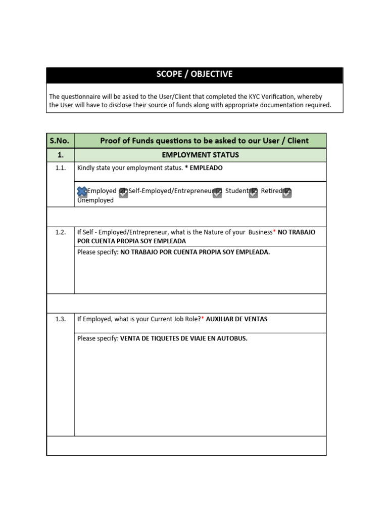 Documuento Kyc Ejemplo Diligenciado | PDF | Money Laundering | Gambling