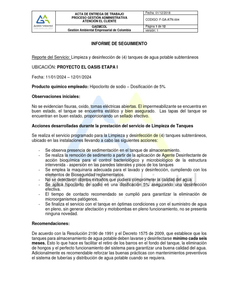 Proyecto El Oasis Etapa I | PDF | Agua | Agua potable