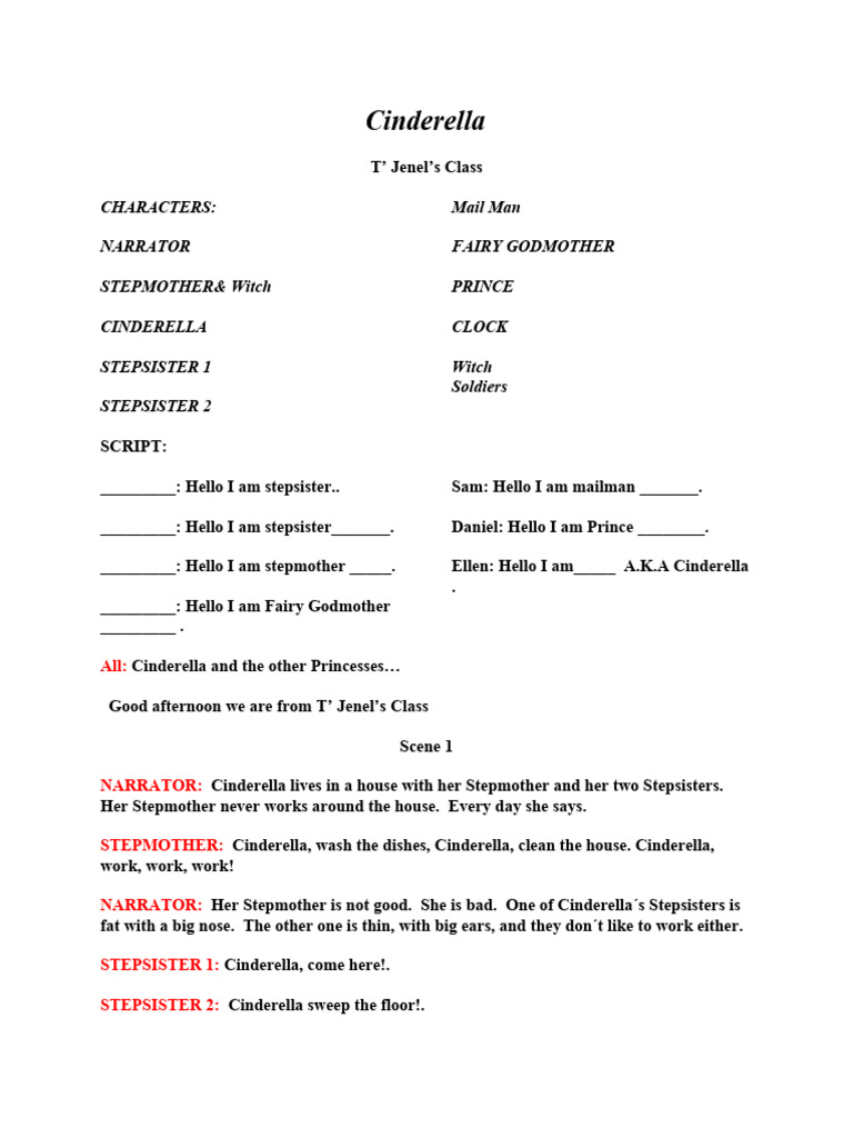 Cinderella (Final Script) | Download Free PDF | Cinderella | European ...