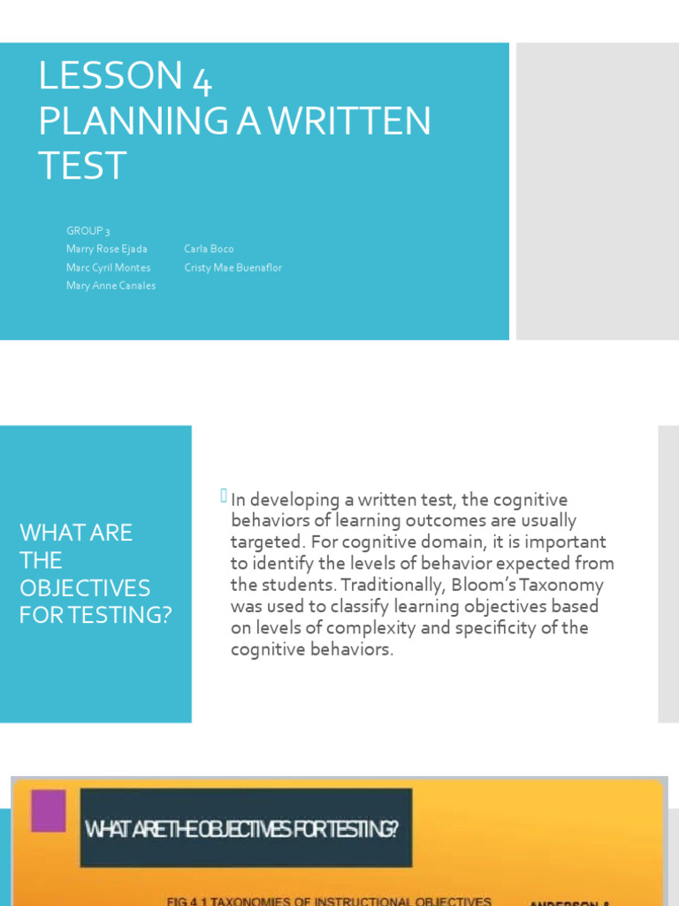 Lesson 4 Written Test 2 Pdf Theory Cognition