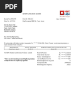 HDFC Life Renewal Premium Receipt | PDF | Business | Finance & Money ...