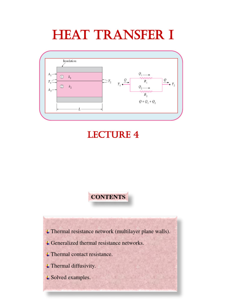 Lecture 4 | PDF | Heat Transfer | Electrical Resistance And Conductance