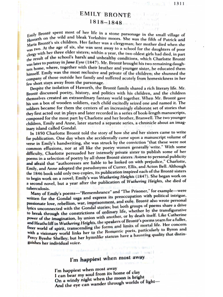 Emily Bronte - Poems | PDF