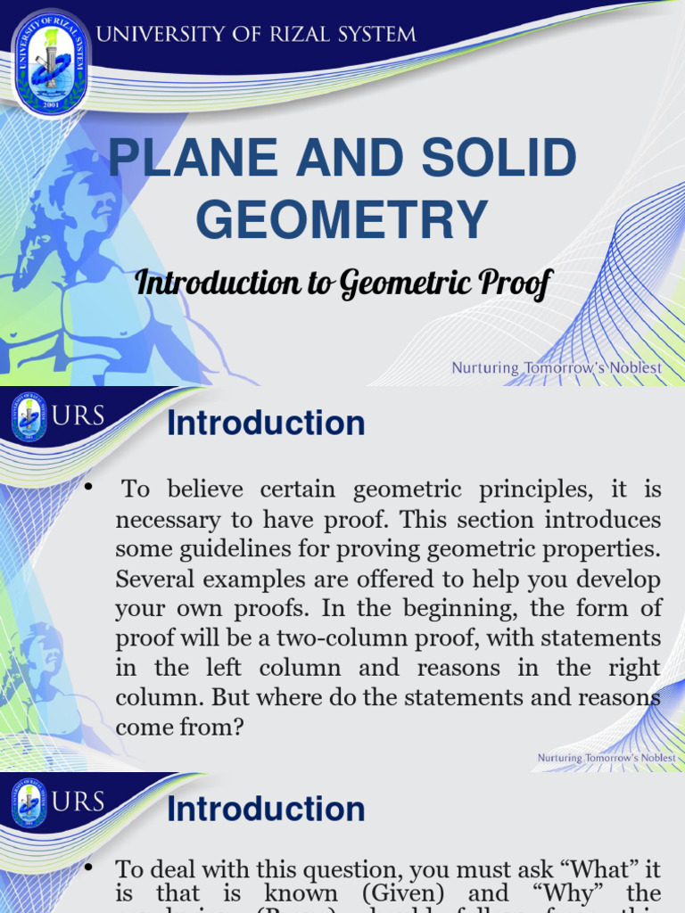 Plane and Solid Geometry Lesson 2 | PDF | Mathematical Proof | Geometry