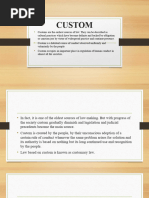 Customs | PDF | Sources Of Law | Jurisprudence