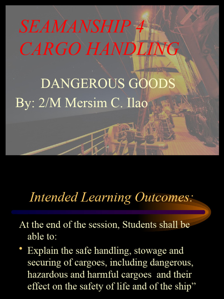 Seam 4 Cargo Handling and Stowage Dangerous Goods | PDF | Dangerous ...