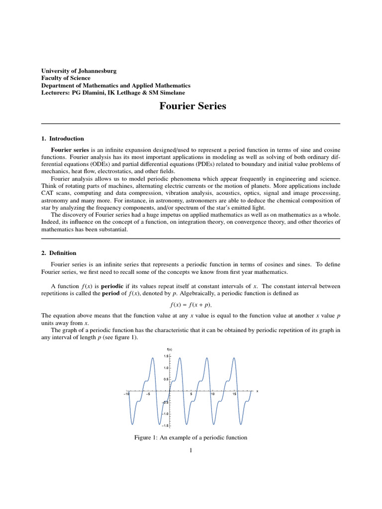 MATE2A2 Introduction Fourier Series | PDF | Fourier Transform ... MATE2A2 Introduction Fourier Series | PDF | Fourier Transform ...