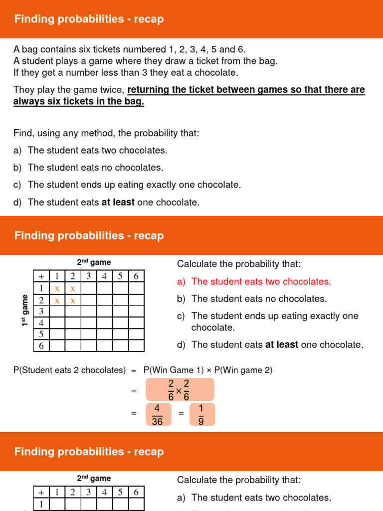 Probability Game for Students | PDF | Mathematics | Probability