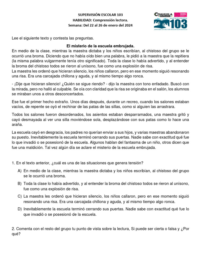 Comprensión Lectora y Matemáticas | PDF