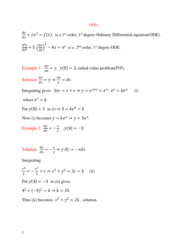 Pmath 1 2 | PDF | Ordinary Differential Equation | Differential Equations