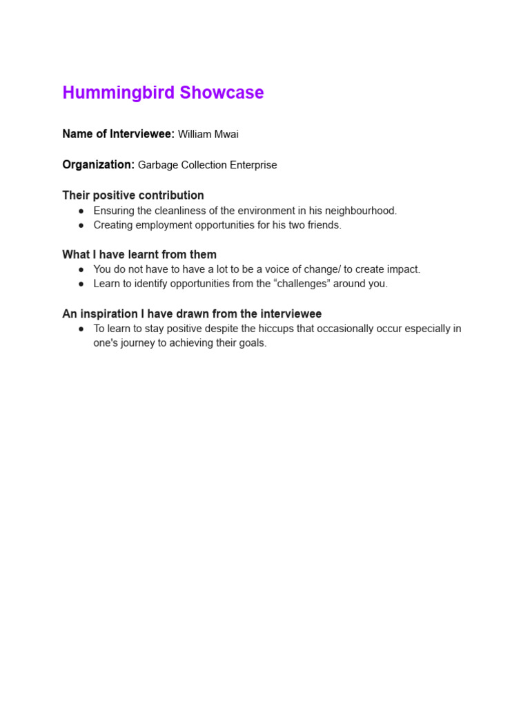 Hummingbird Challenge - Edwin Omondi | PDF | Landfill