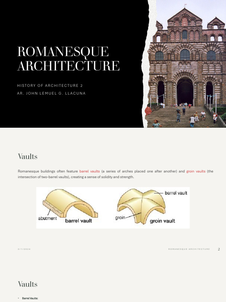 1 ROMANESQUE-ARCHITECTURE Part-2 | PDF | Vault (Architecture) | Gothic ...