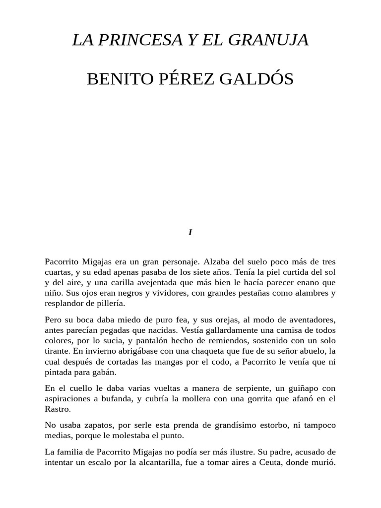 11 La Princesa y El Granuja Autor Benito Pérez Galdós | PDF | Otto Von ...