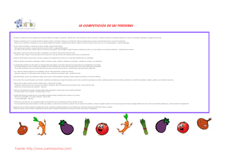 La Competición de las Verduras | PDF | Vegetales