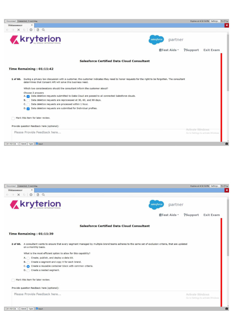 SET 1 Data Cloud Consultant - WI24 - 71 | PDF | Cloud Computing | Customer Relationship Management