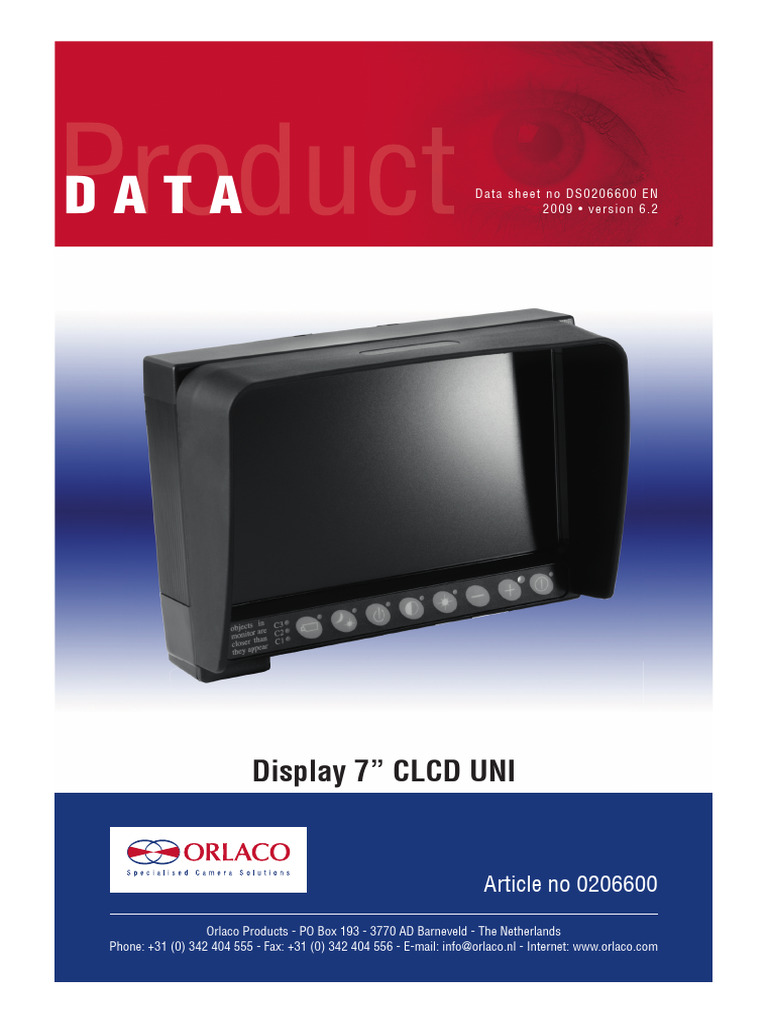 Data Sheet Display 7in CLCD UNI V62 EN - 231027 - 094830 | PDF | Liquid ...