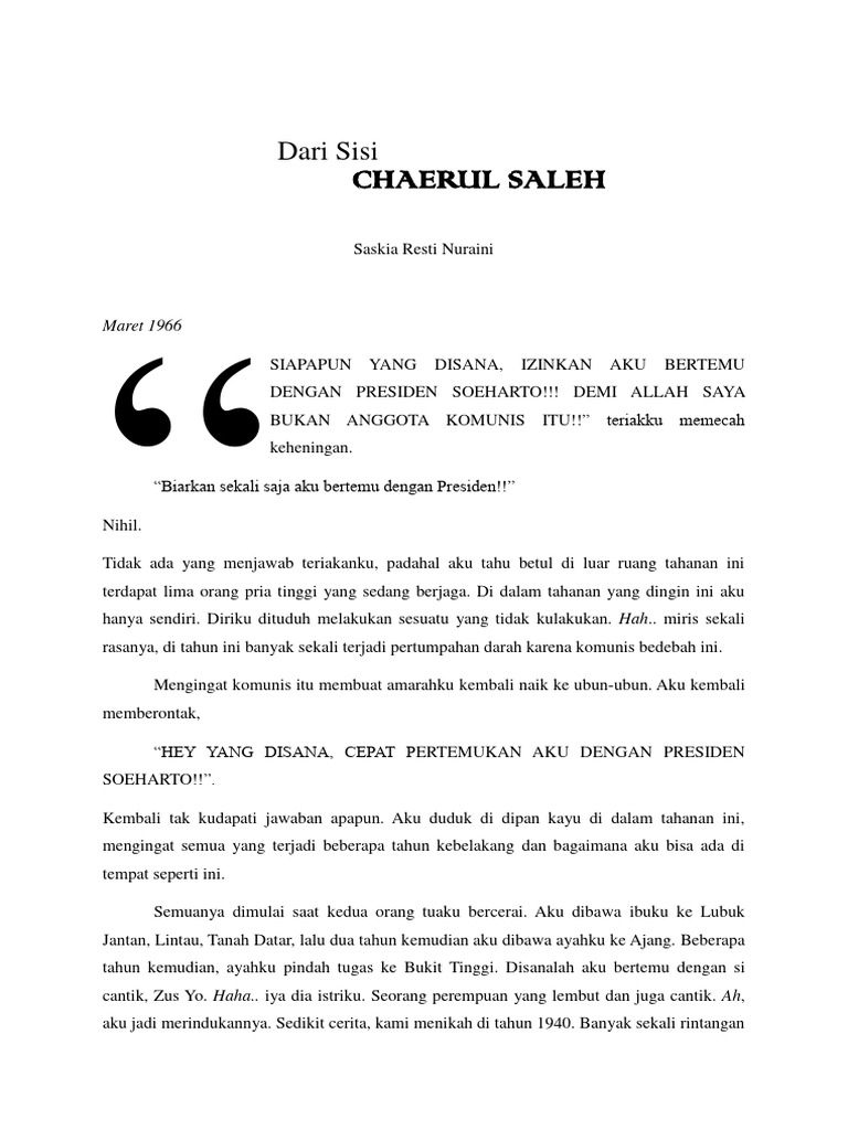 Dari Sisi Chaerul Saleh - Saskia Resti Nuraini | PDF