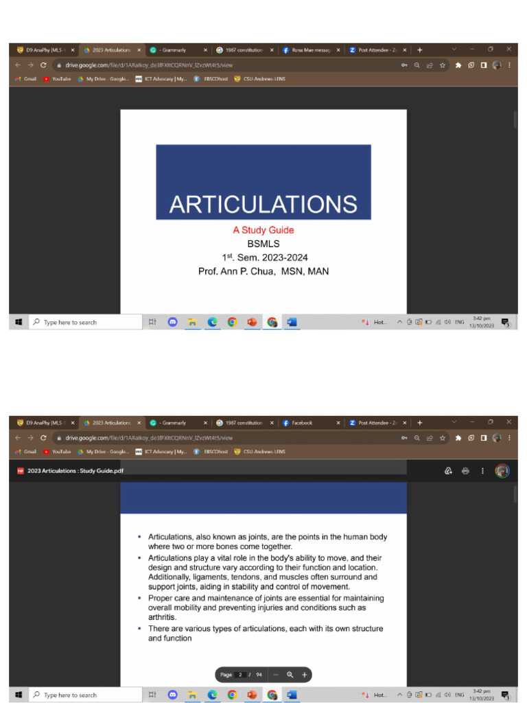 Anaphy Articulation | PDF