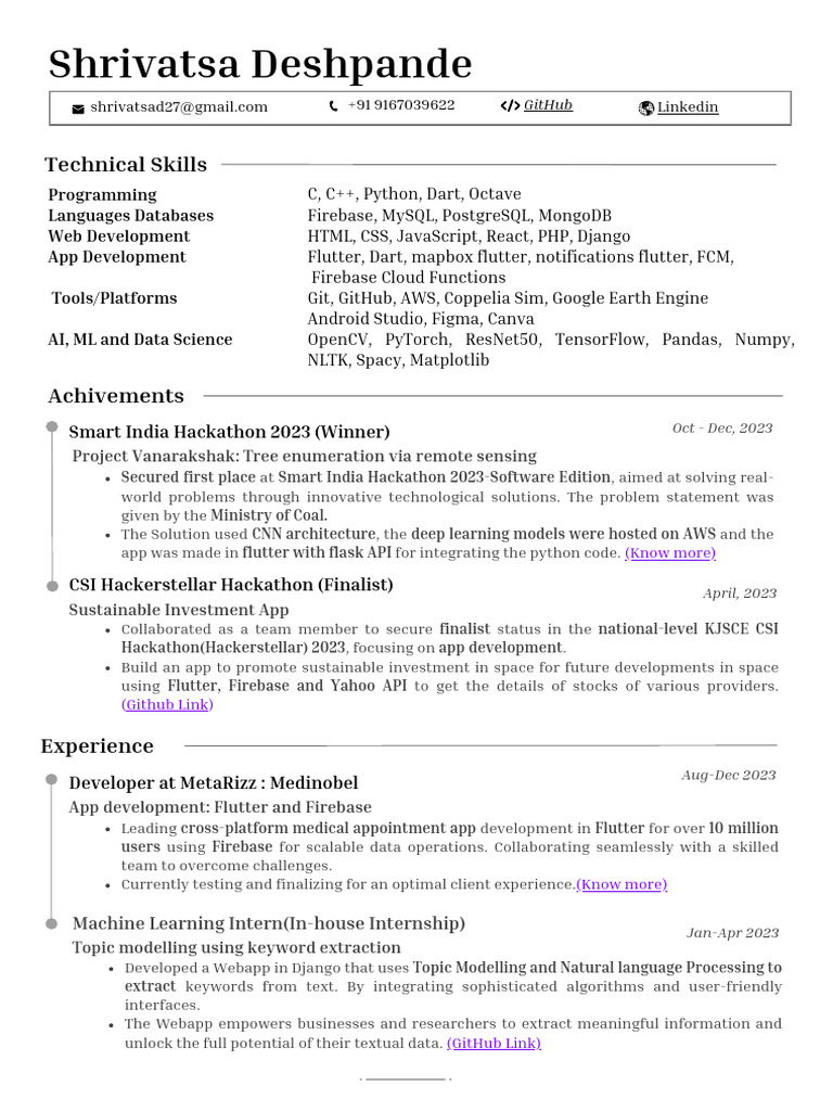 Shrivatsa_Resume(Feb-2024) | PDF | Web Application | Software Development