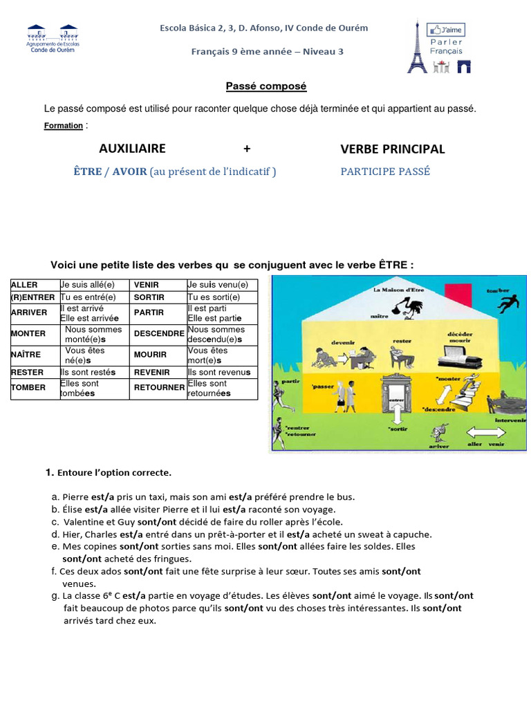 Ficha Frances 8 Ano Passe Compose | PDF