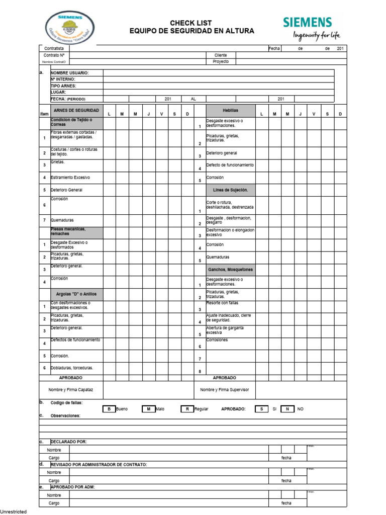 ETCS 02 Anexo 3 - Check List Equipos de Seguridad | PDF