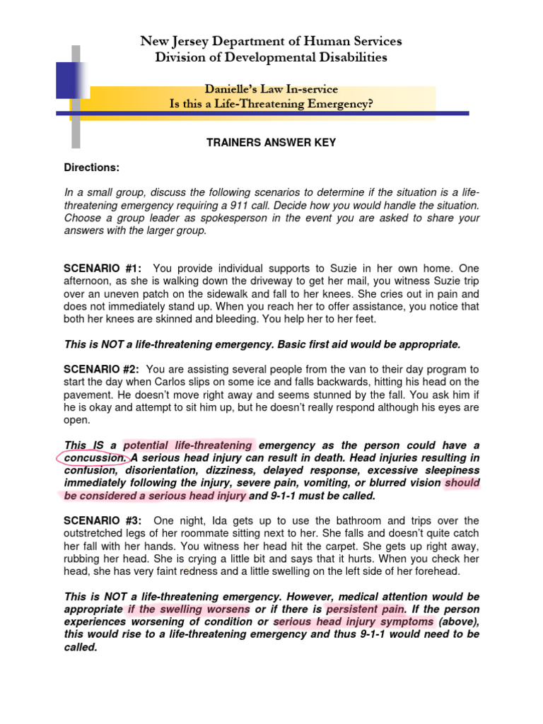 Trainer Answer Sheet To The Scenarios | PDF | Clinical Medicine ...