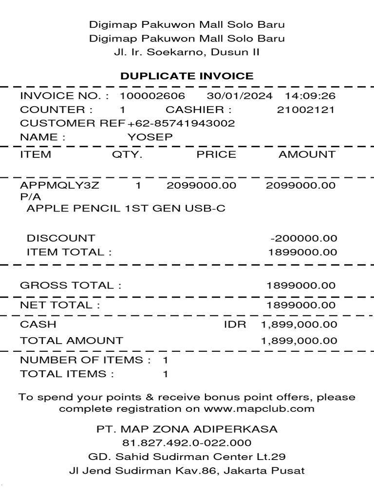 Invoice Yosep | PDF