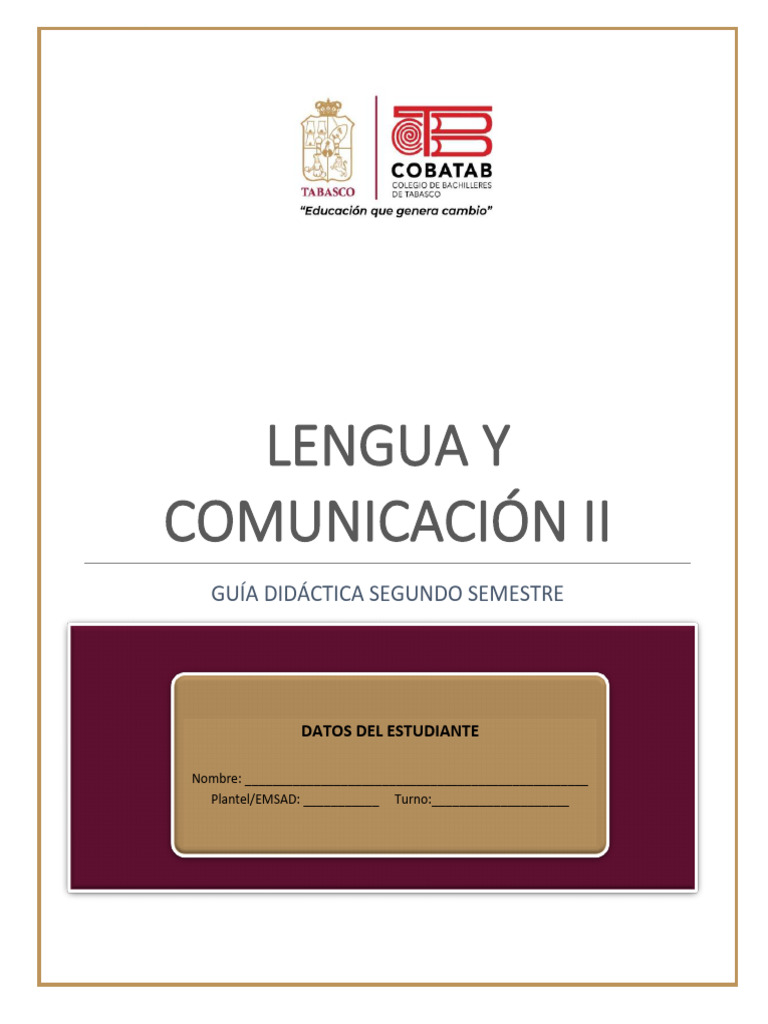 Guía Didáctica Lengua y Comunicación II | PDF | Comunicación | Evaluación