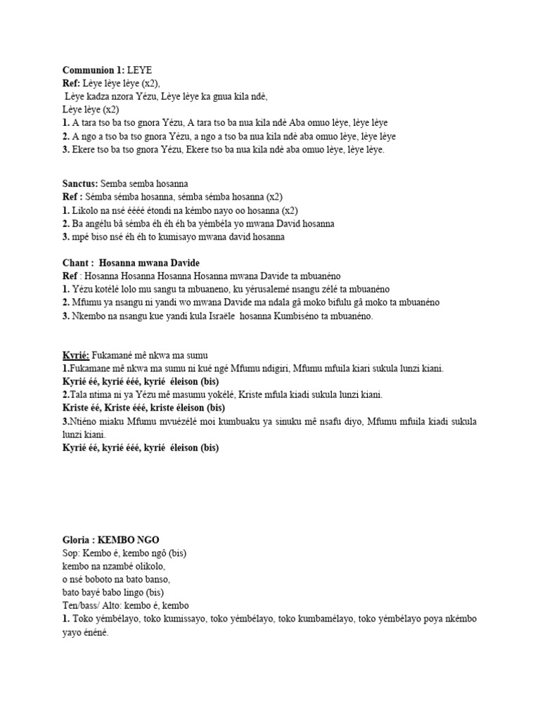 Chant de communion | PDF