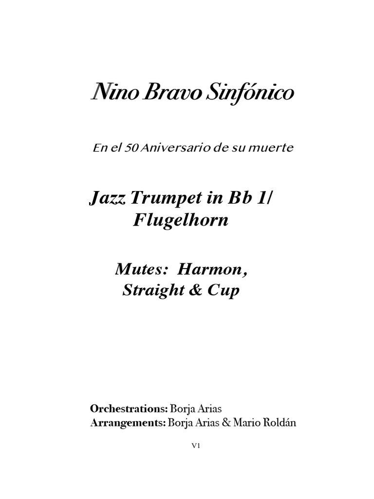 Jazz Trumpet I. Flugelhorn. Nino Bravo Sinfoìnico | PDF | Elementos de ...