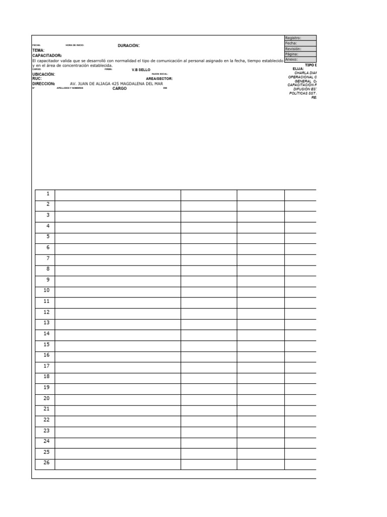 Formato Charla | PDF