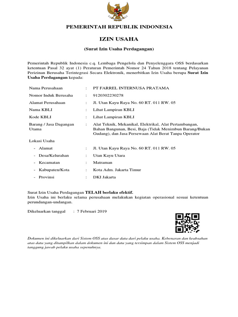 SIUP (Surat Izin Usaha Perdagangan) | PDF