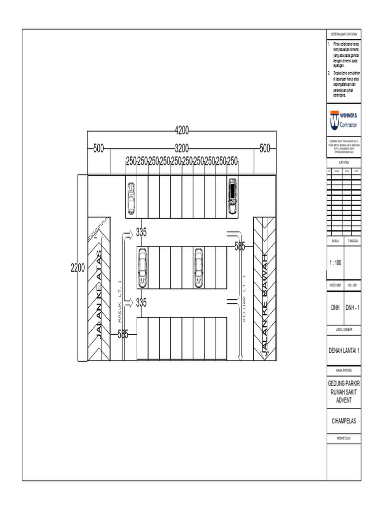 Denah Gedung Parkir Rumah Sakit Advent Rev.1 | PDF