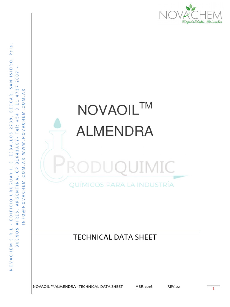 Novaoil Almendras | PDF | Petróleo | Almendra