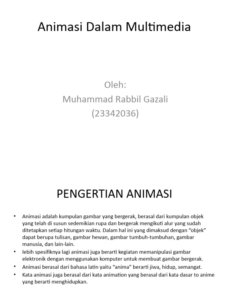 Teori Animasi Rabbil | PDF