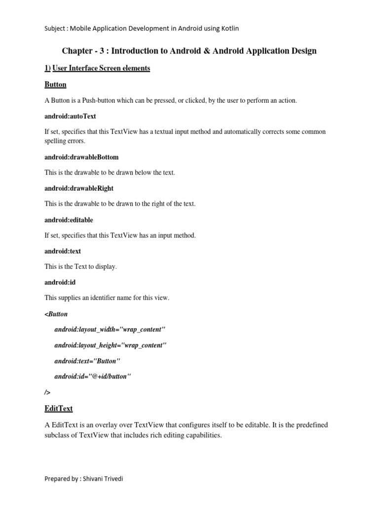 CH 3 | PDF | Android (Operating System) | Class (Computer Programming)