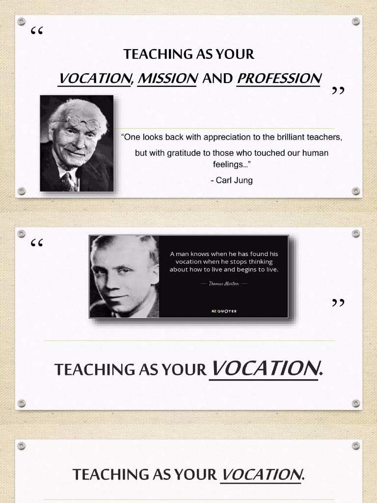 PDF Teaching As Your Vocation Mission and Profession - Compress | PDF