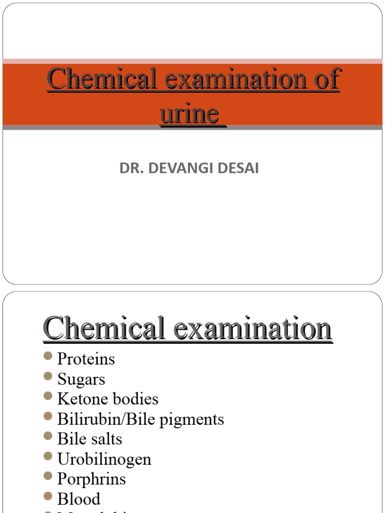 Chemical Examination of Urine | PDF | Glucose | Bile