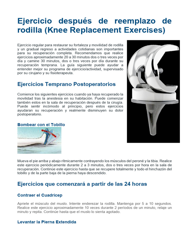 Ejercicios Rodilla | PDF | Rodilla | Pie